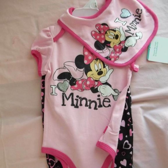 Disney | Matching Sets | Disney Minnie Mouse Baby 3pc Set 69ms55l4673mi ...